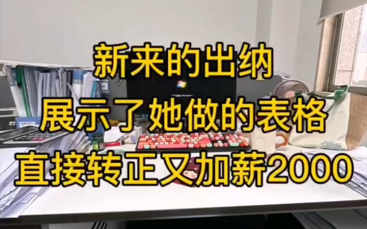 新来的出纳,展示了她做的表格,直接转正又加薪