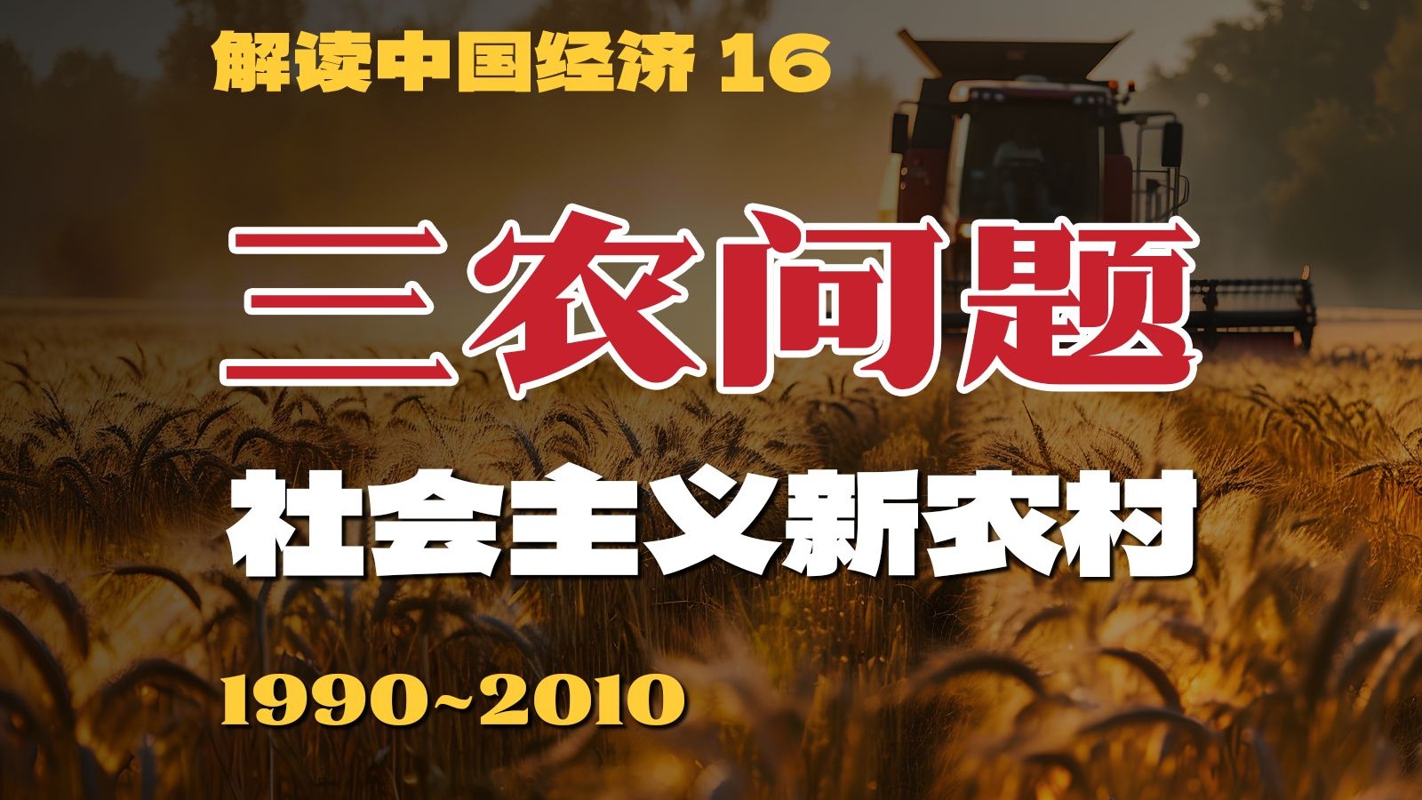 ...多穷?农业有多危险?万字解析社会主义新农村始末【解读中国经济16】