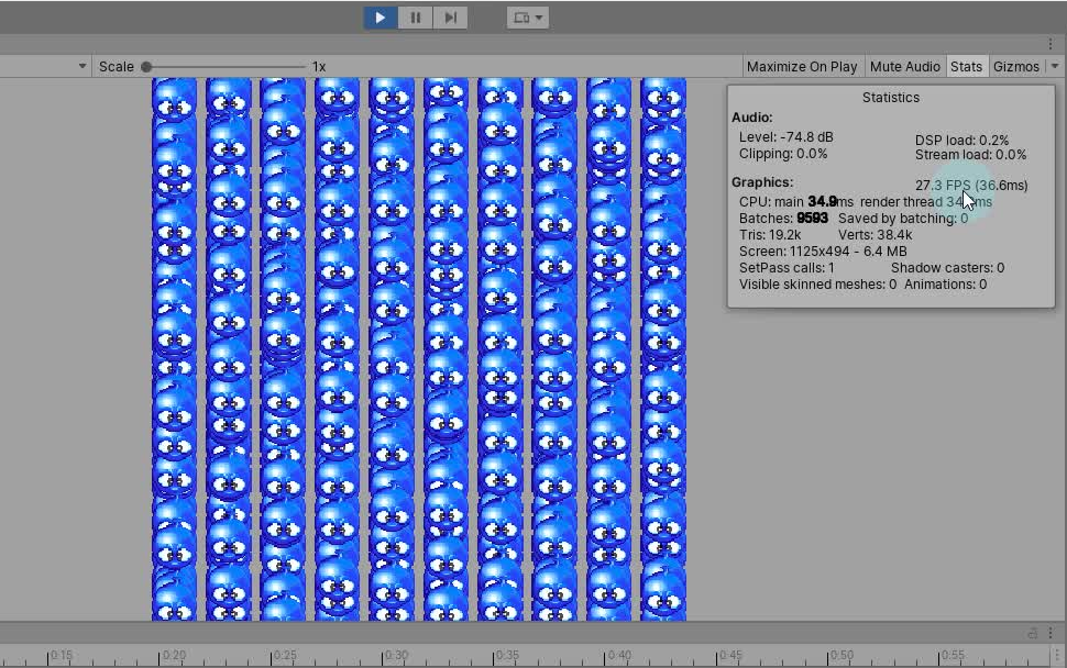 [Unity] 强大的Burst编译器,开启编译前后帧数对比