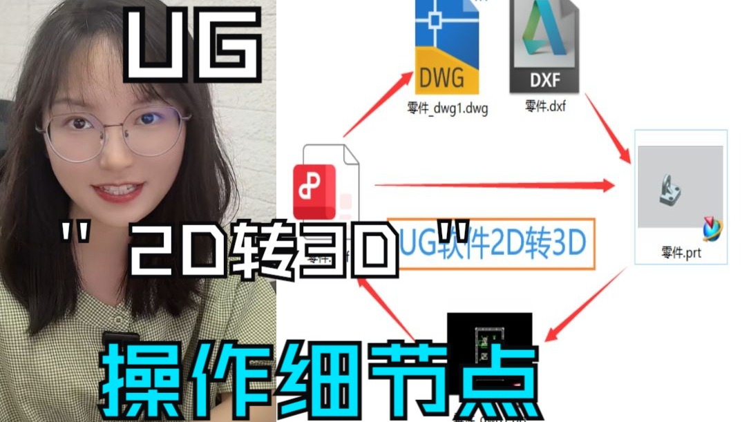 UG软件2D转3D的cad图档直接建模细节操作,原来需要这样操作!
