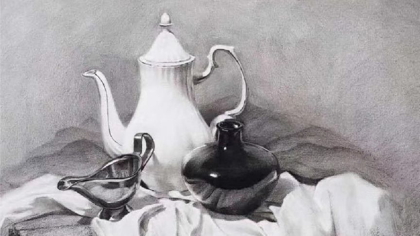 素描～如何表现不锈钢的质感(三)