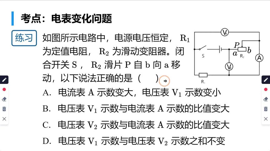 电学三连之二:电表的变化判断