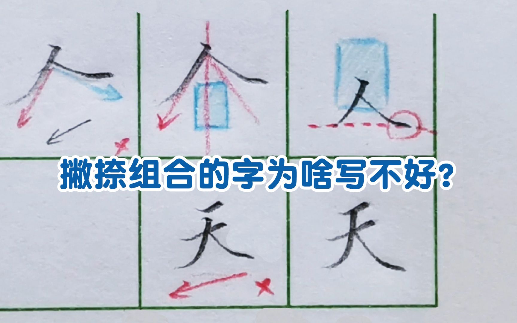 当撇捺组合在字中不同位置,撇捺的高低取决于什么?讲到点子上了