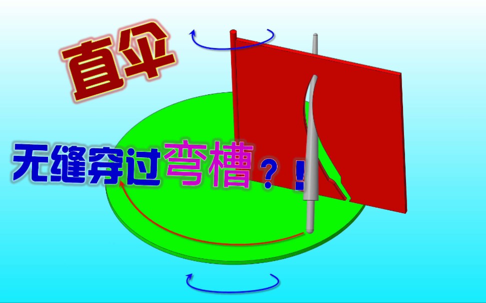 直伞旋转无缝通过弯槽?!Creo实体旋转见过没!