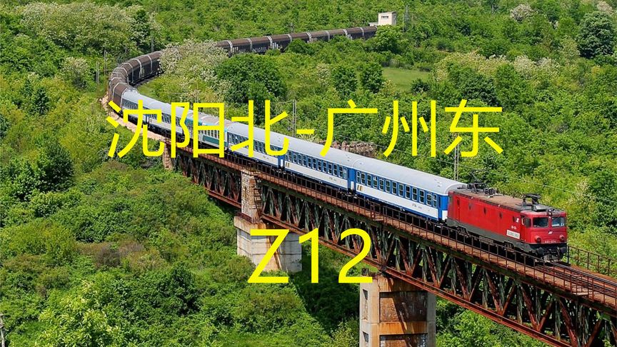 辽宁沈阳开往广东广州,Z12全程近3000km,途经天津河北河南湖北