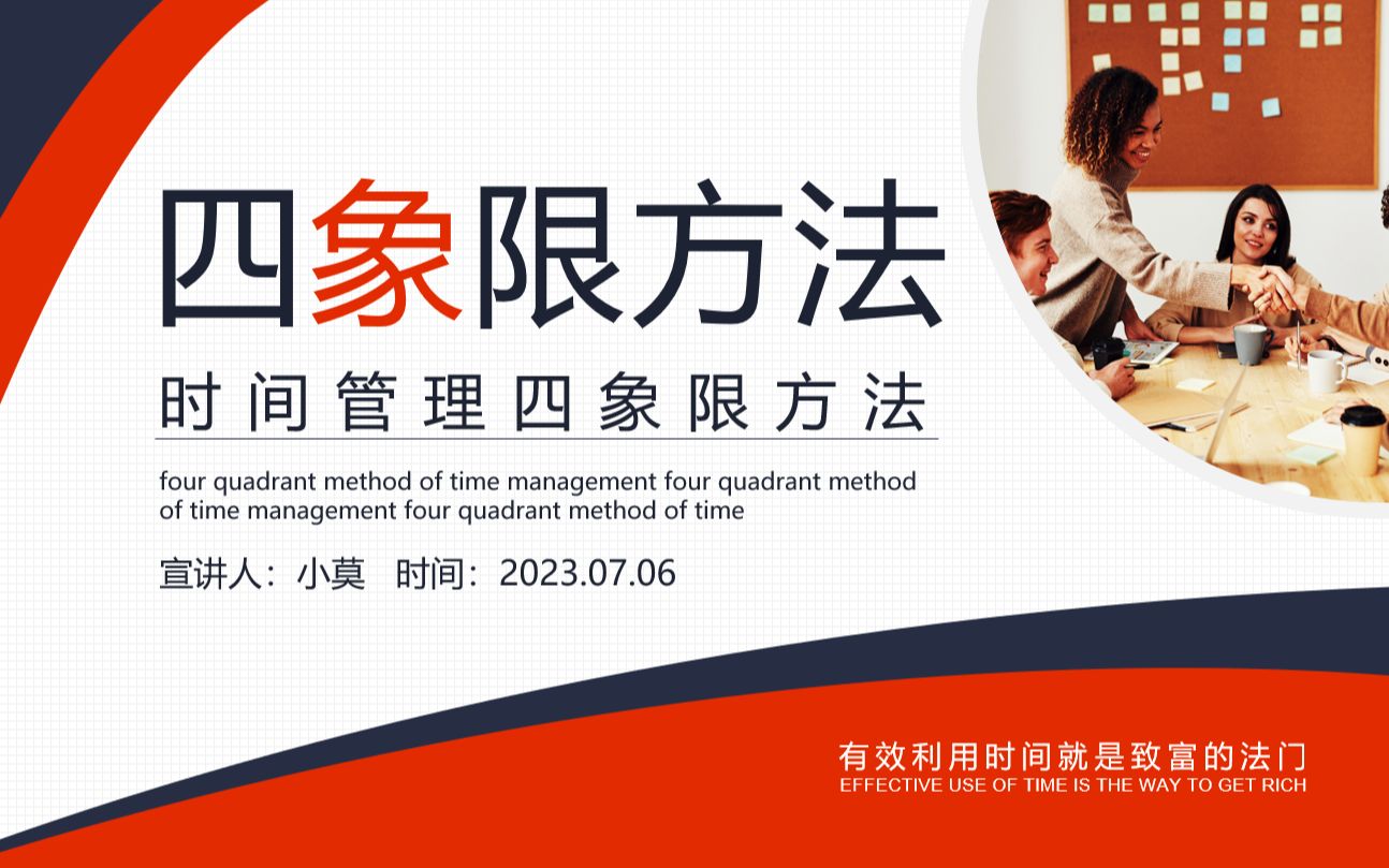时间管理四象限方法培训PPT课件