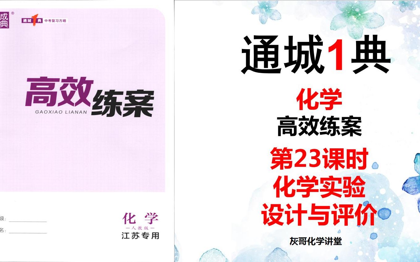 2022版通城一典化学高效练案-第23课时-化学实验设计与评价