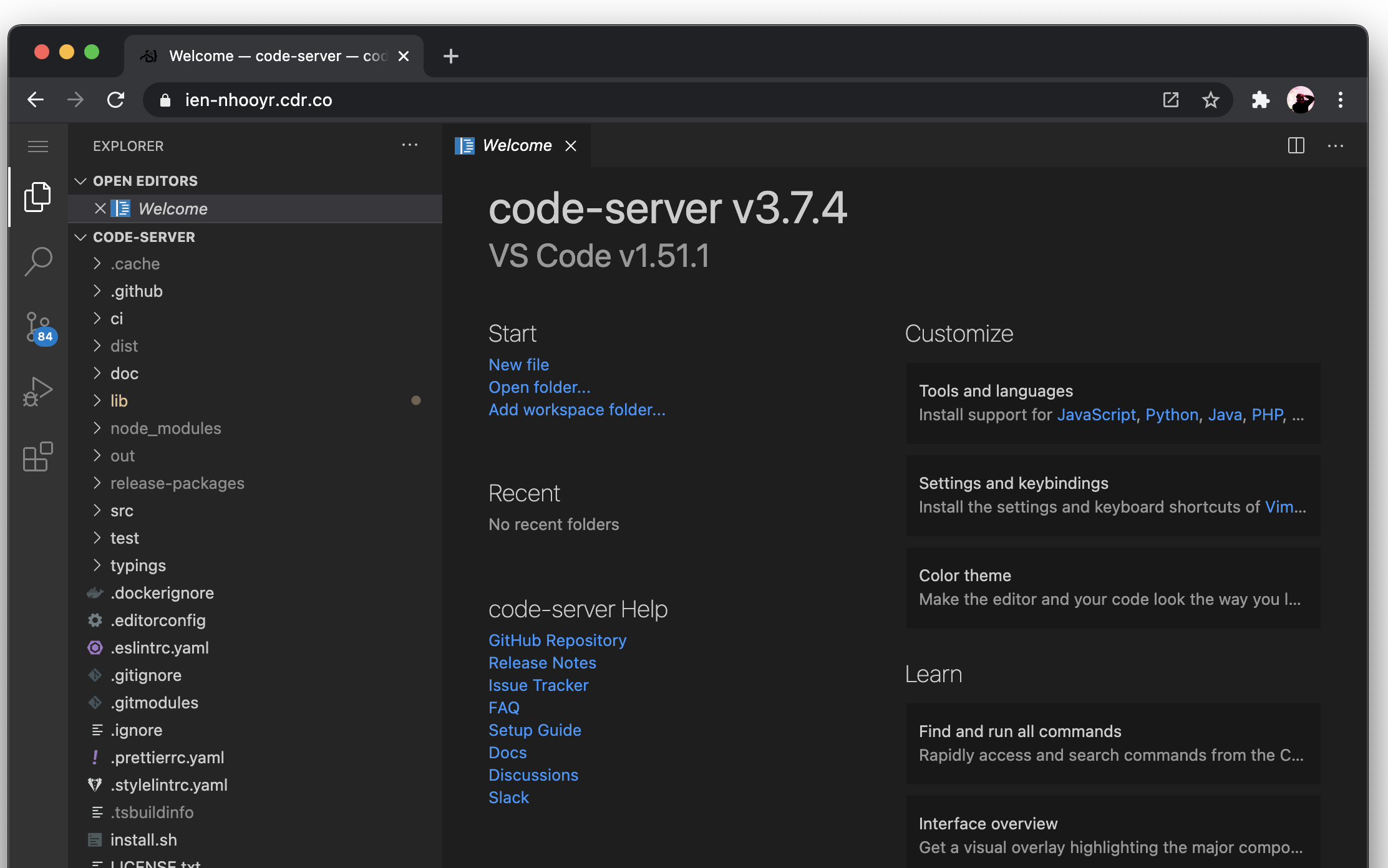 部署code-server,在浏览器中运行VSCode