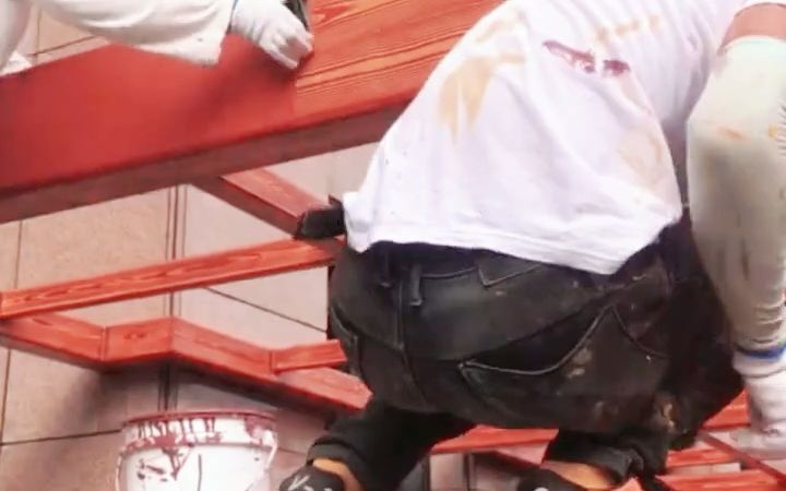 水泥混凝土廊架,如何用木纹漆仿实木效果