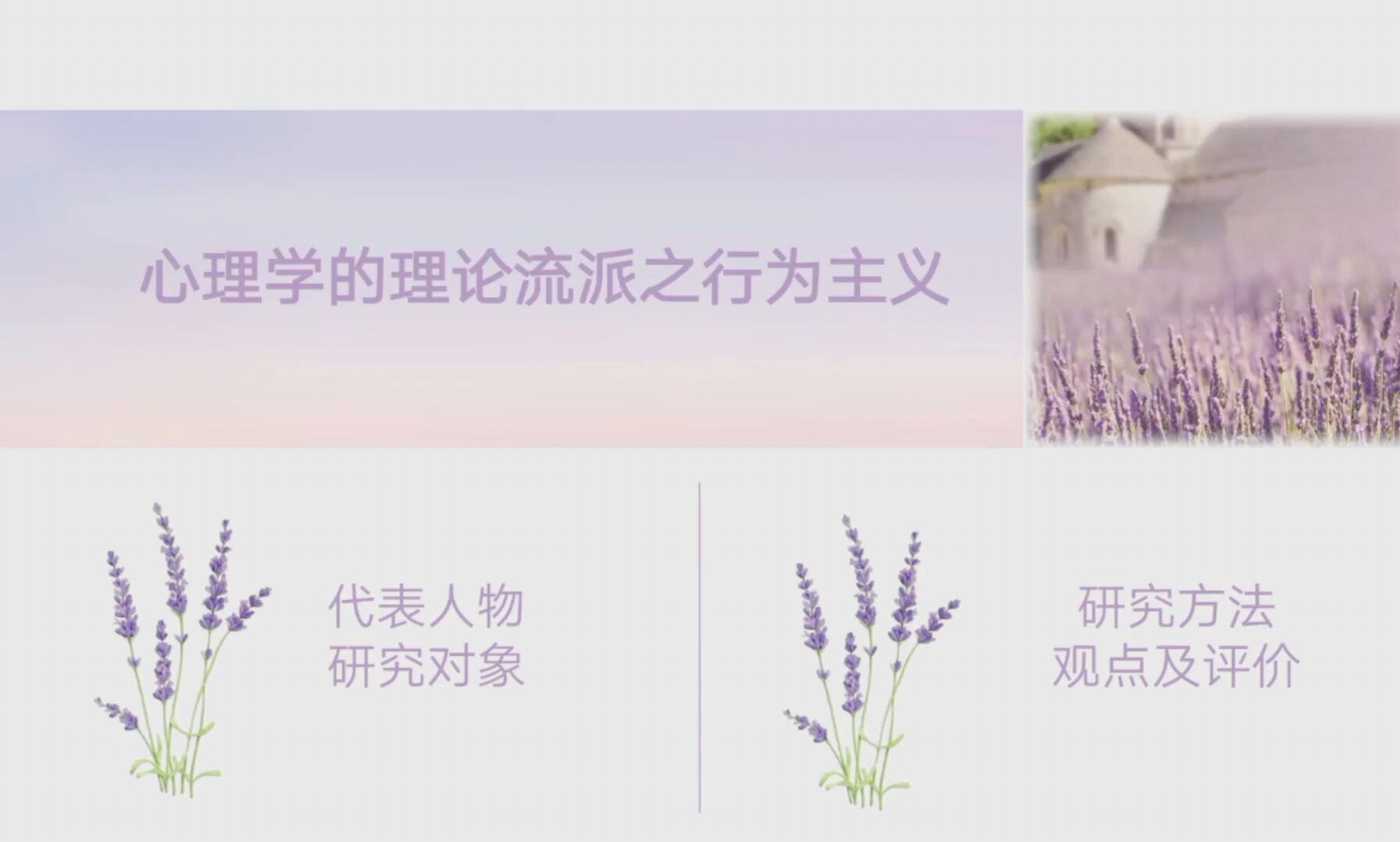 心理学的理论流派之行为主义