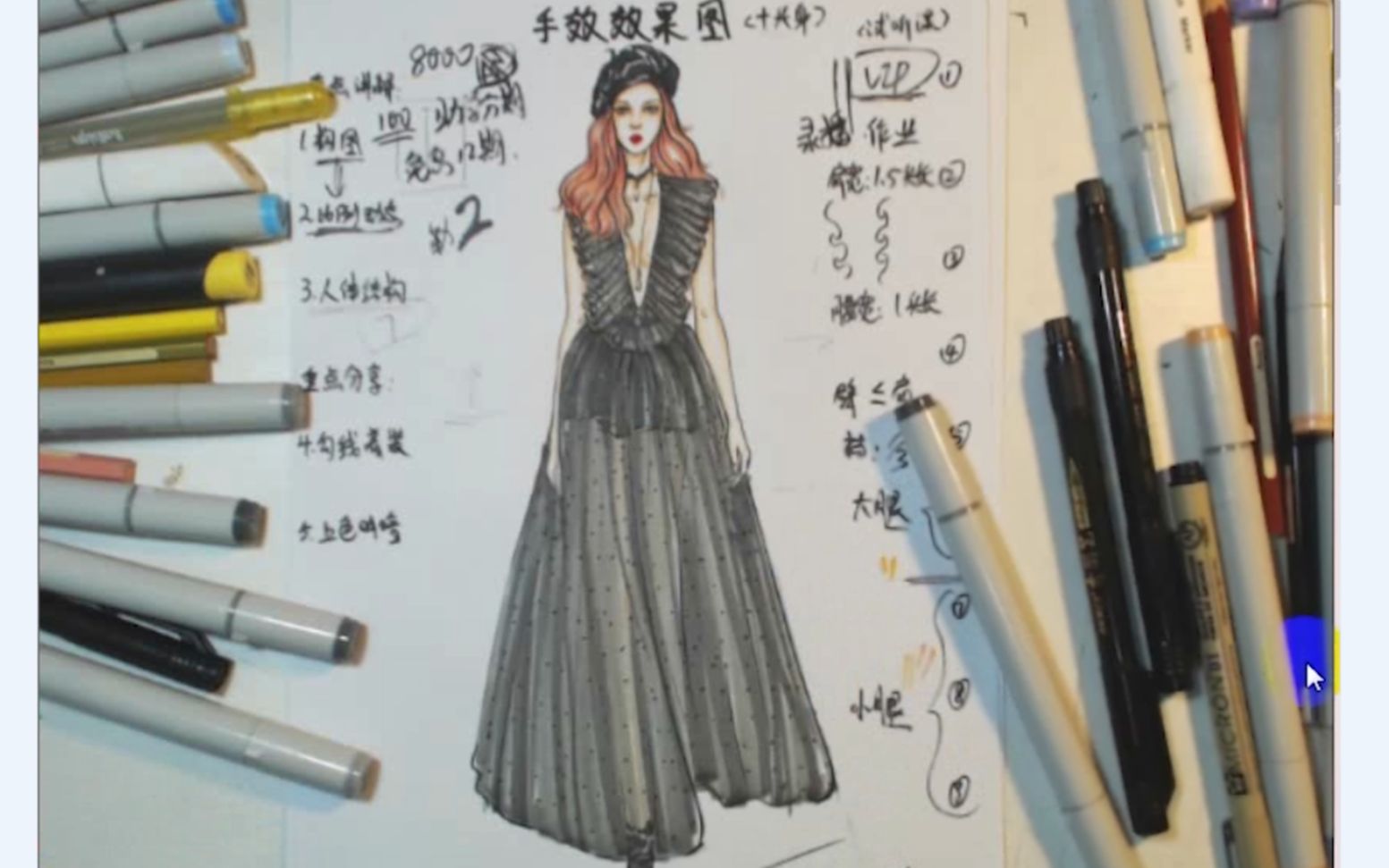 手绘服装效果图,从零开始教会你服装设计!