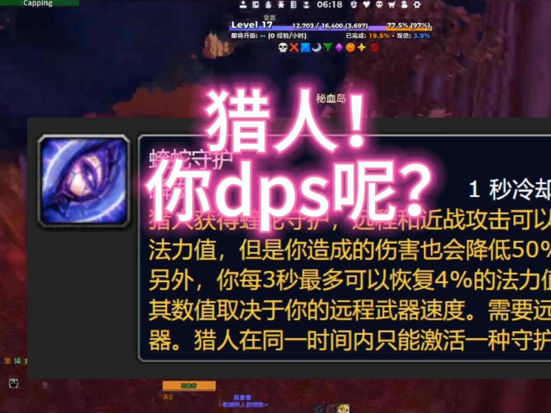 猎人,你dps呢?监控雄鹰守护/蝰蛇守护的WA #魔兽世界 #猎人 #WA_...