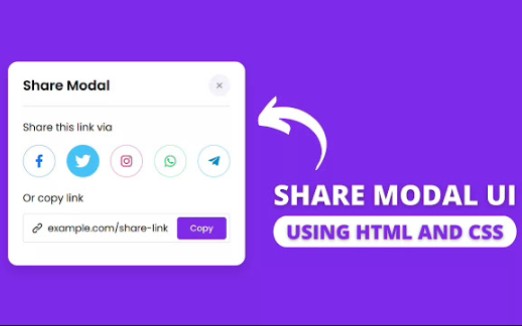[ HTML+CSS+JS ]简洁的分享弹窗