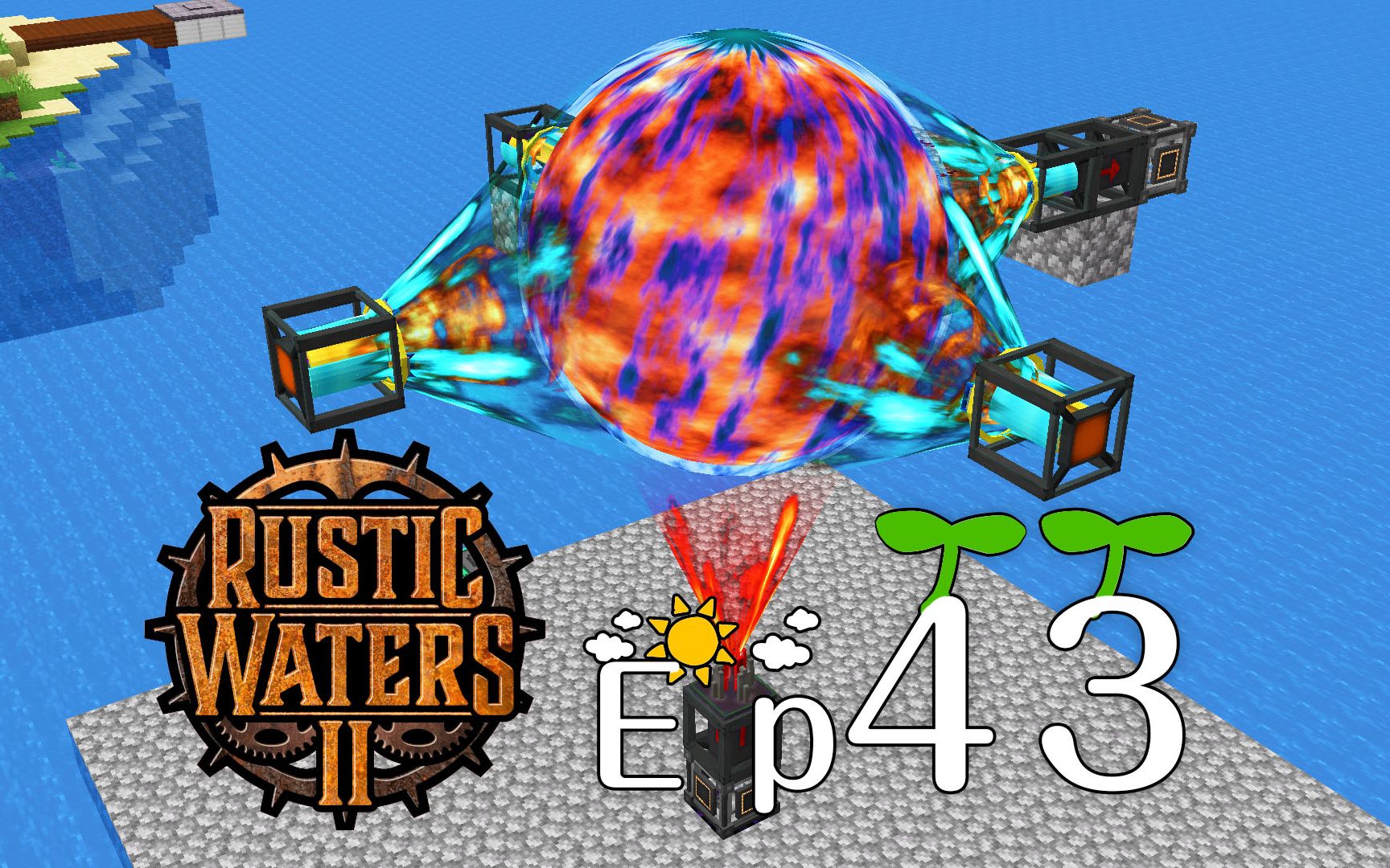 Rustic Waters 2《Ep43 龙之研究反应堆》我的世界模组海岛生存实况...