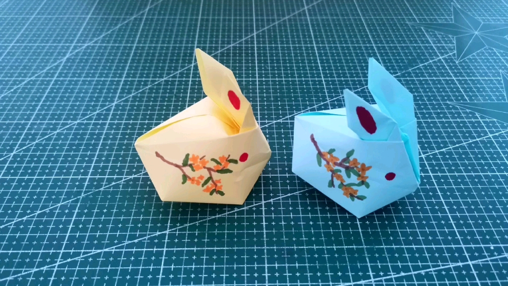 中秋节手工,可爱的折纸小兔子灯笼