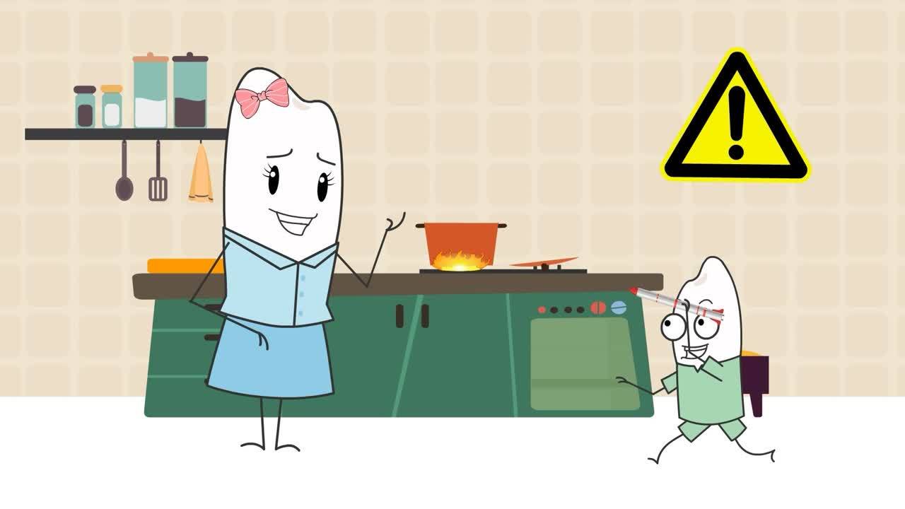 同学们,安全问题不要忽视,小朋友不要在厨房玩闹