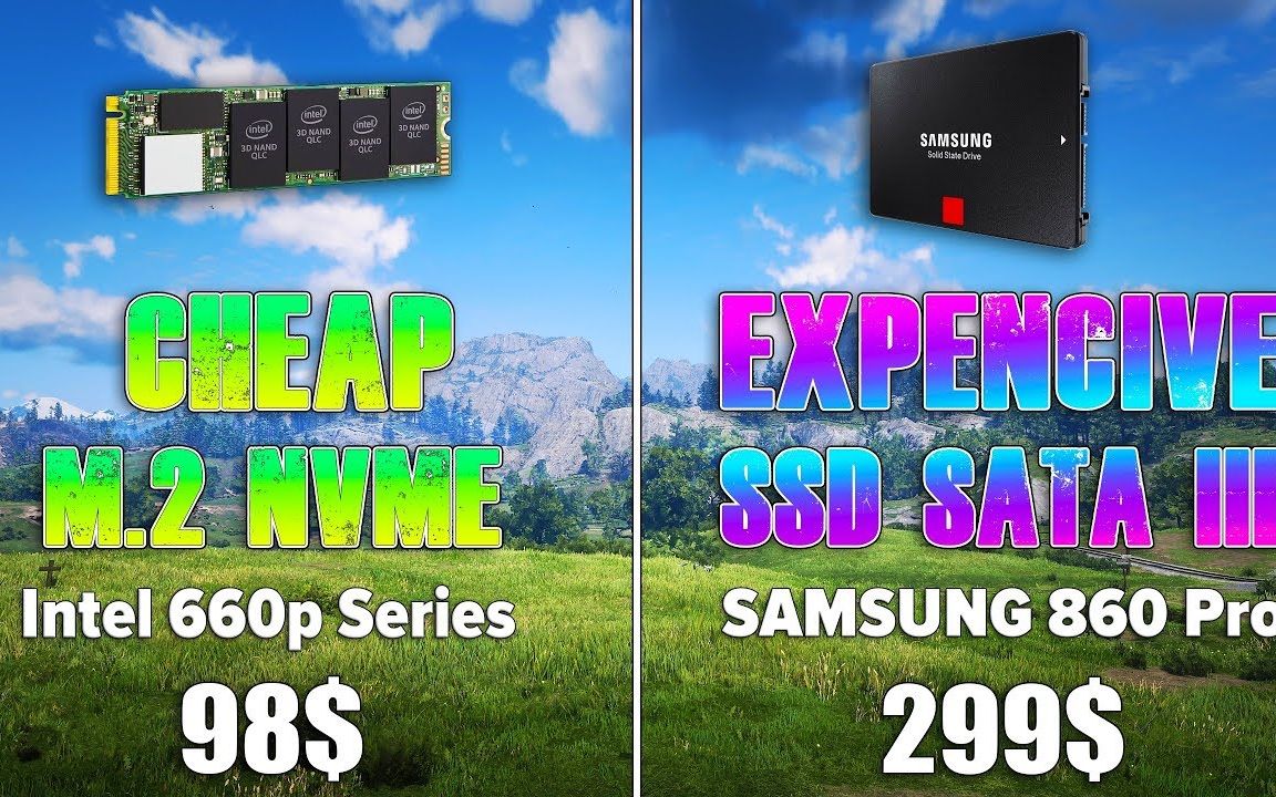 便宜的M.2 NVME vs 昂贵的SSD SATA III (加载Windows 和 游戏表现)