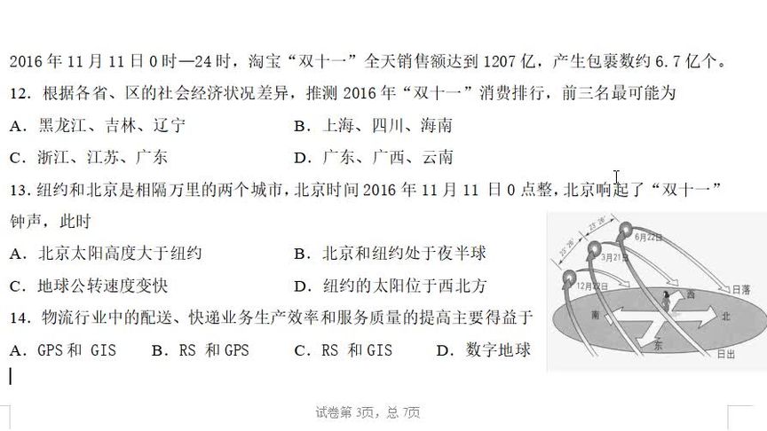 2016淘宝双十一全天销售额1207亿,哪几个省份消费额进入前三甲?