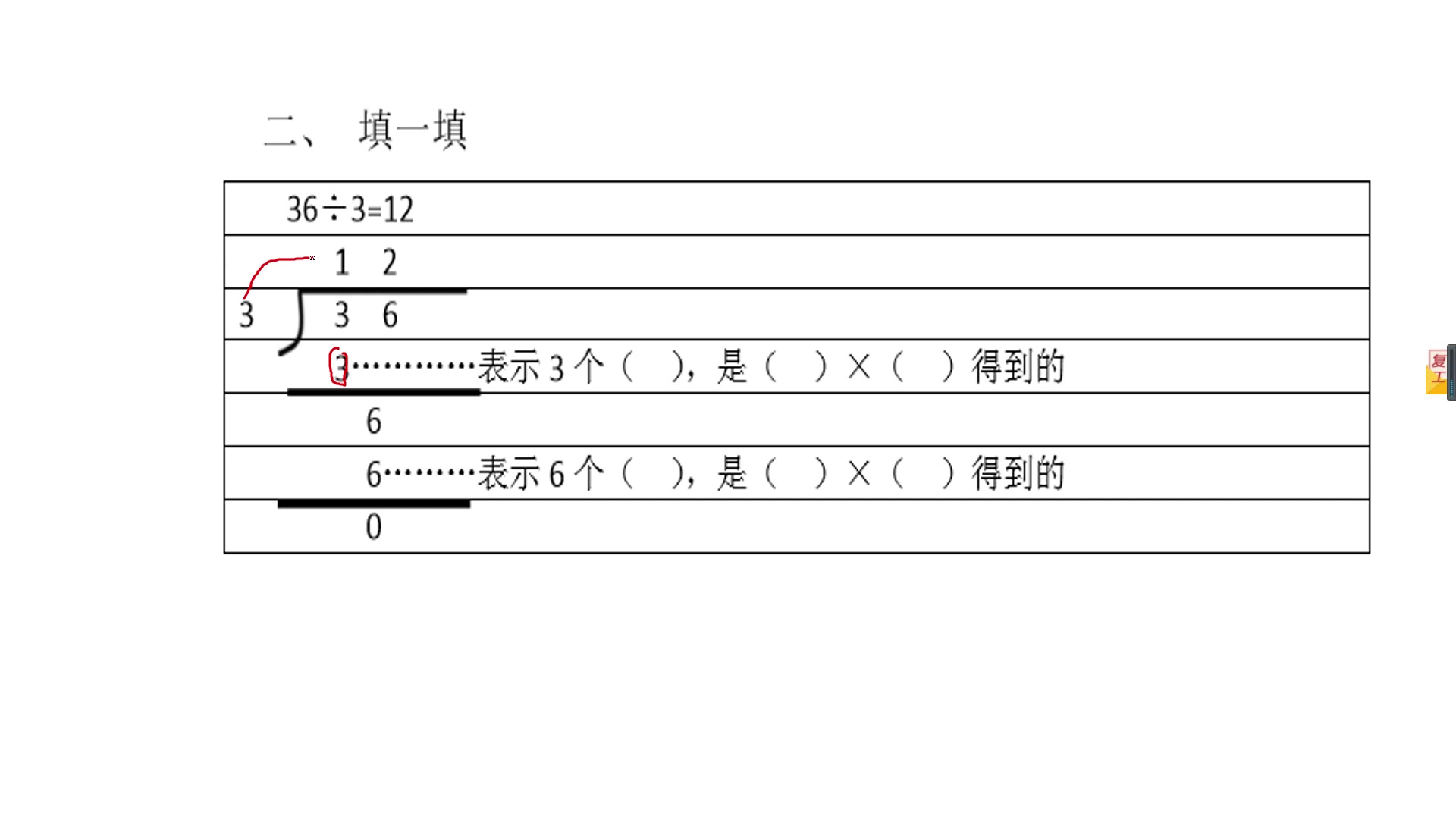 多位数除以一位数笔算除法初步认识
