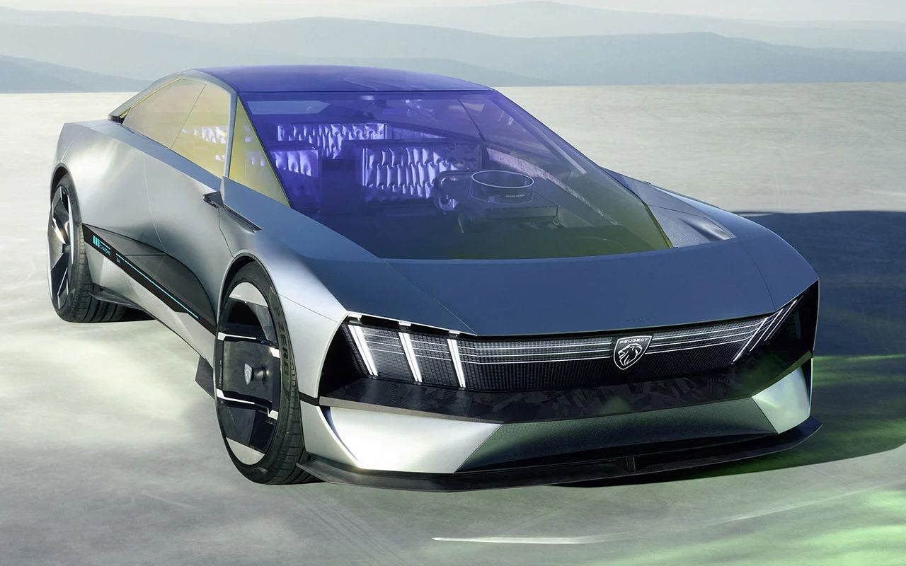 2023年CES电子展上标志PEUGEOT推出概念车INCEPTION EV