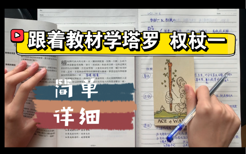 【露生】新手友好 跟着教材学塔罗 权杖一正逆位详解