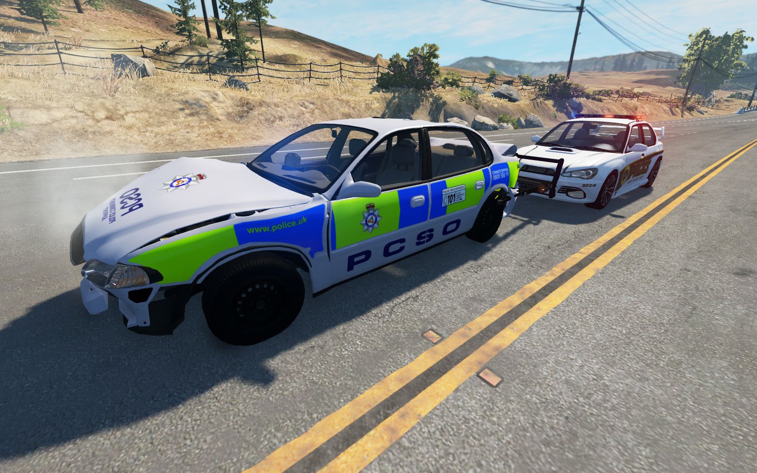 BeamNG:道路上演警匪追逐,警车能否拦截成功?