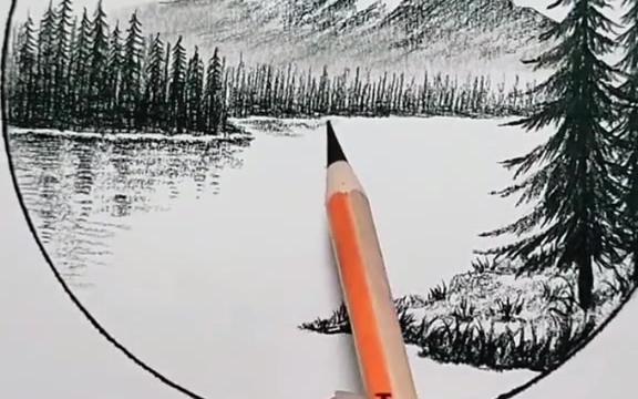 一分钟教你山水画简笔画