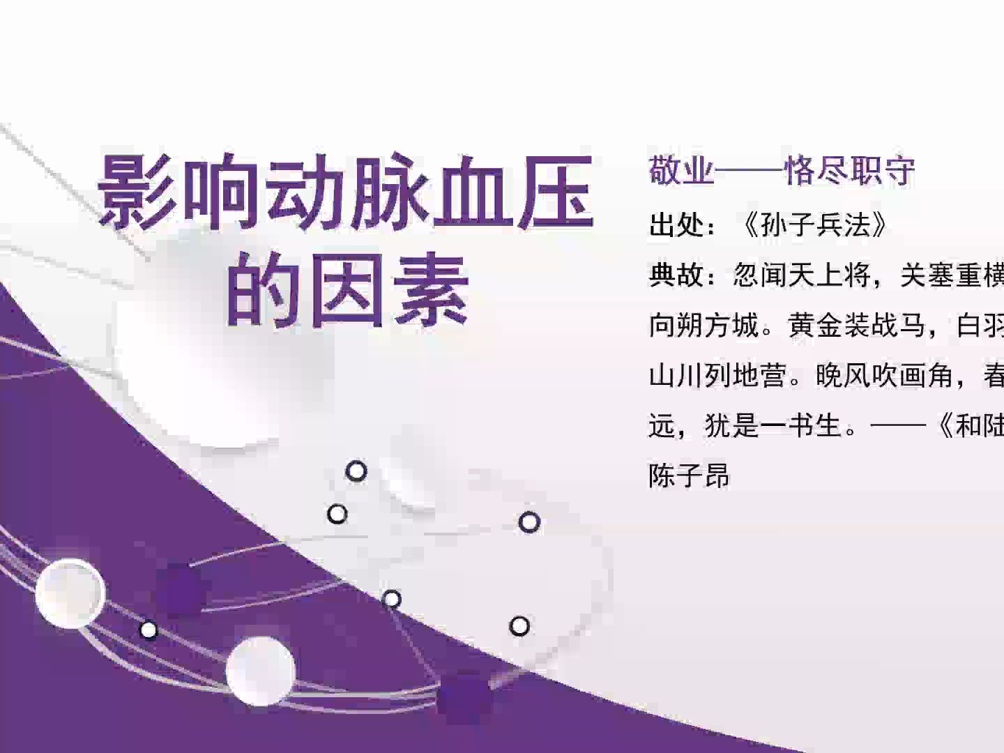 ...的因素:心脏搏出量 心率 外周阻力 弹性贮器作用 血量与血管系统容量