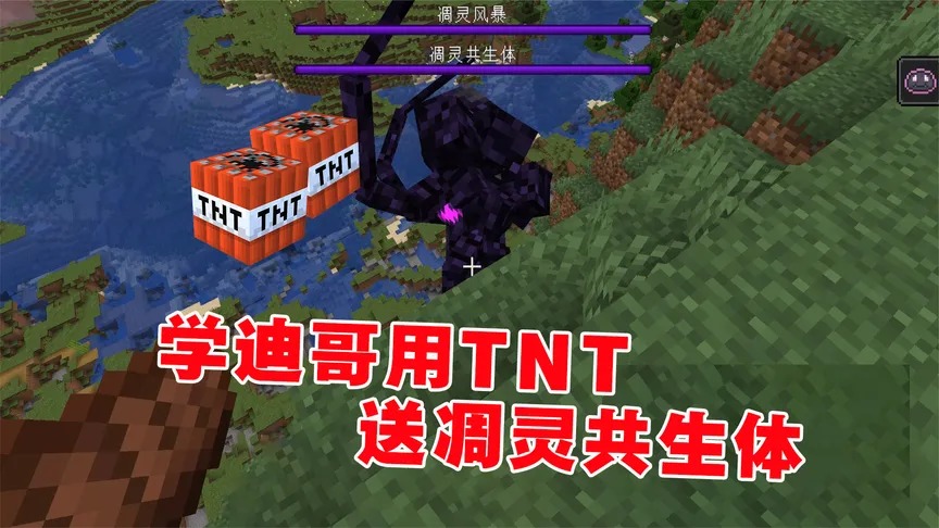 我的世界凋灵风暴36:学迪哥用TNT送凋灵共生体,指令附魔书飞了