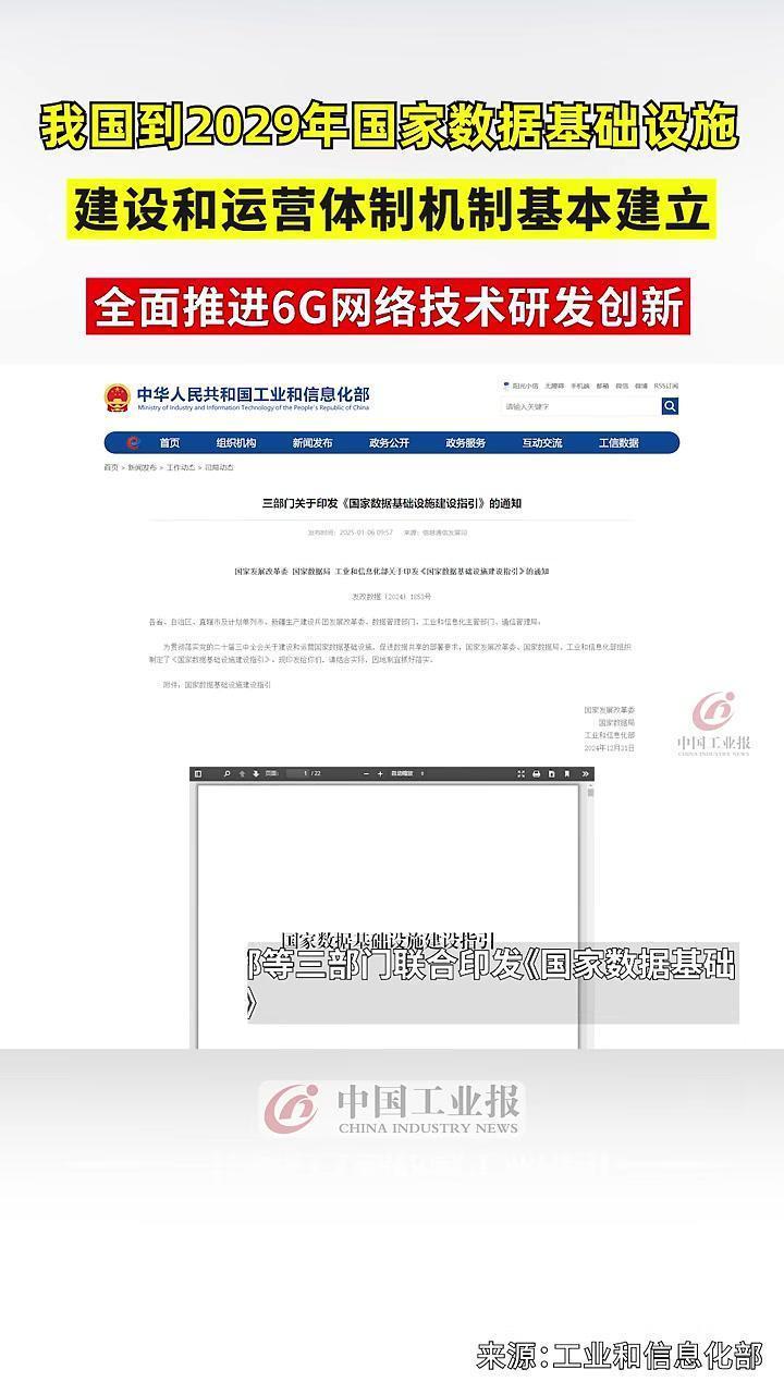 我国到2029年国家数据基础设施建设和运营体制机制基本建立,全面...