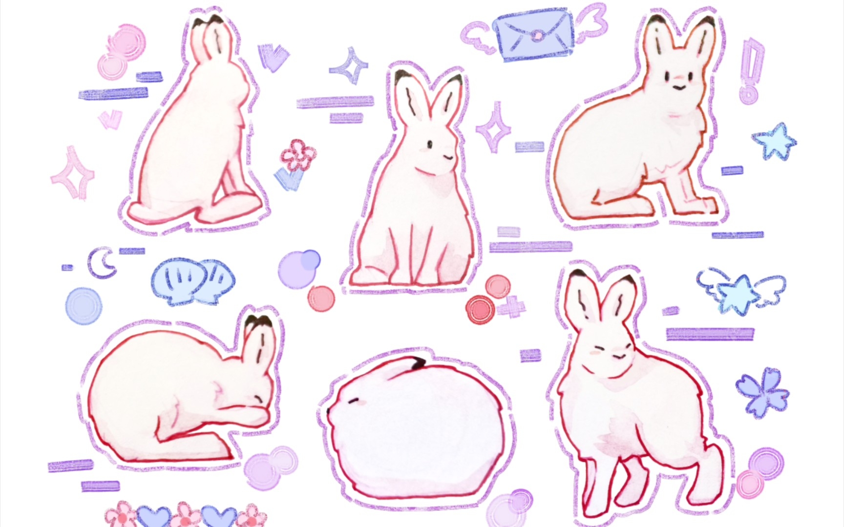 【水彩 l 过程】批量生产北极兔