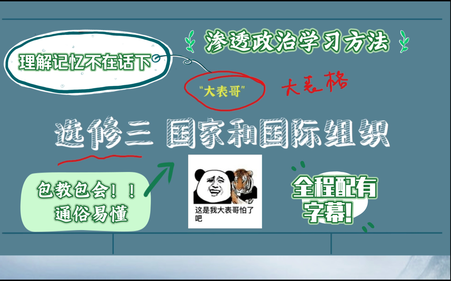 ...《国家与国际》怎么学?“大表哥”来帮你!半小时掌握表格,半本选修...