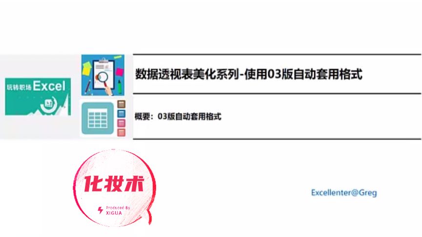 数据透视表美化系列～使用03版自动套用格式
