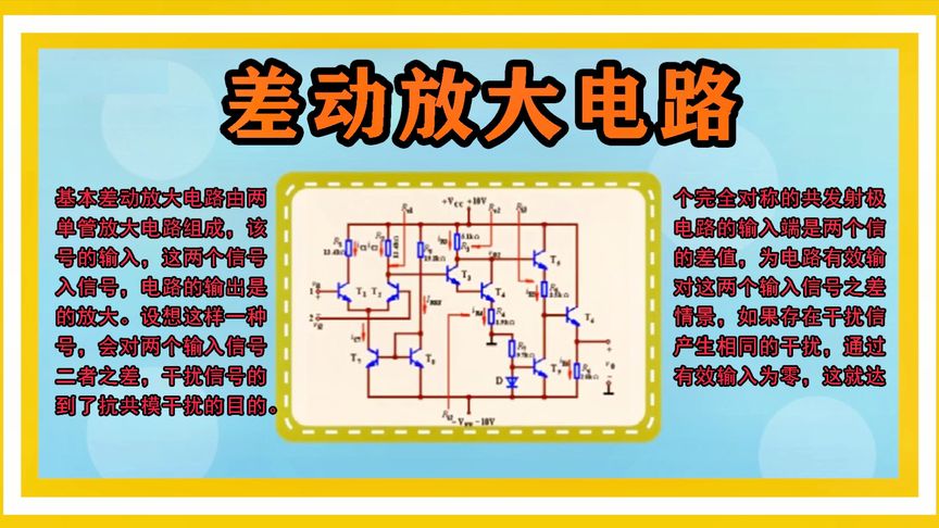 差动放大电路,减小电源波动和晶体管随温度变化而引起的零点漂移