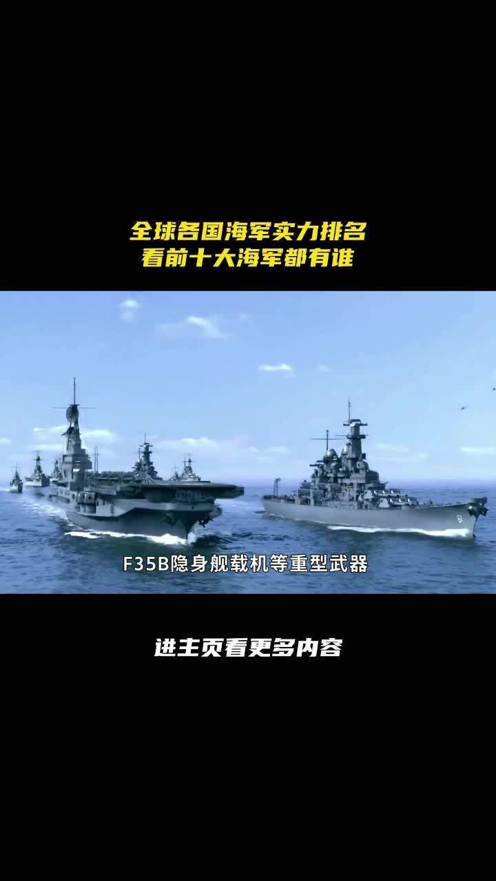 全球各国海军实力排名,看前十大海军都有谁。#全球看点 #全球军事.