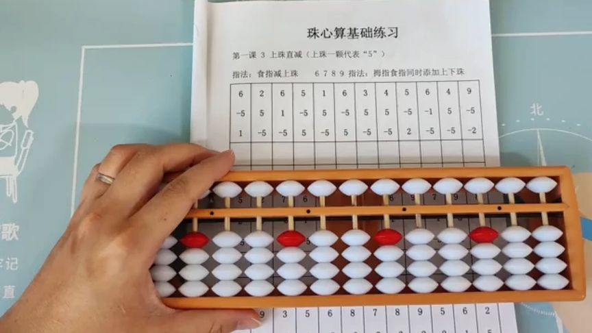 零基础学习珠心算 珠心算基础口诀 第二课 上珠直减 ,+6