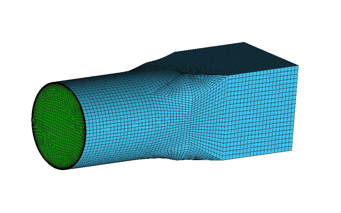 ICEM CFD官方案例(正方形到圆形过渡管道多域网格)-13