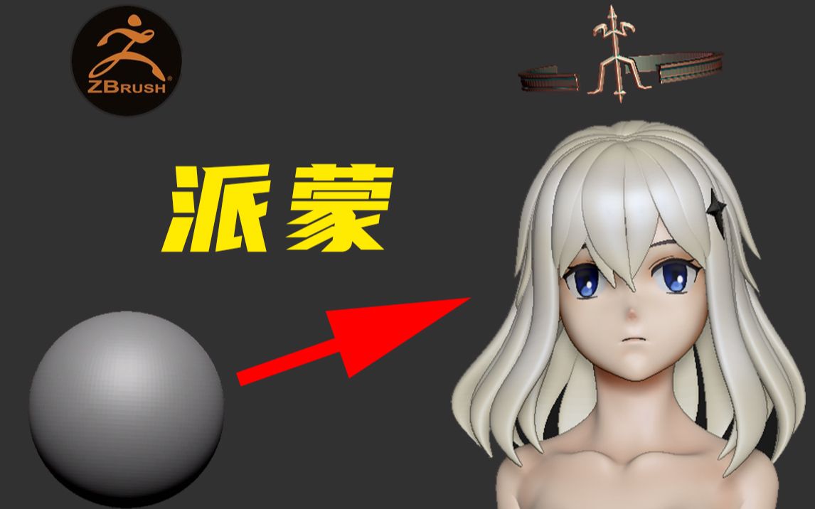 【Zbrush建模】原神派蒙角色模型制作,零基础白嫖必备教程