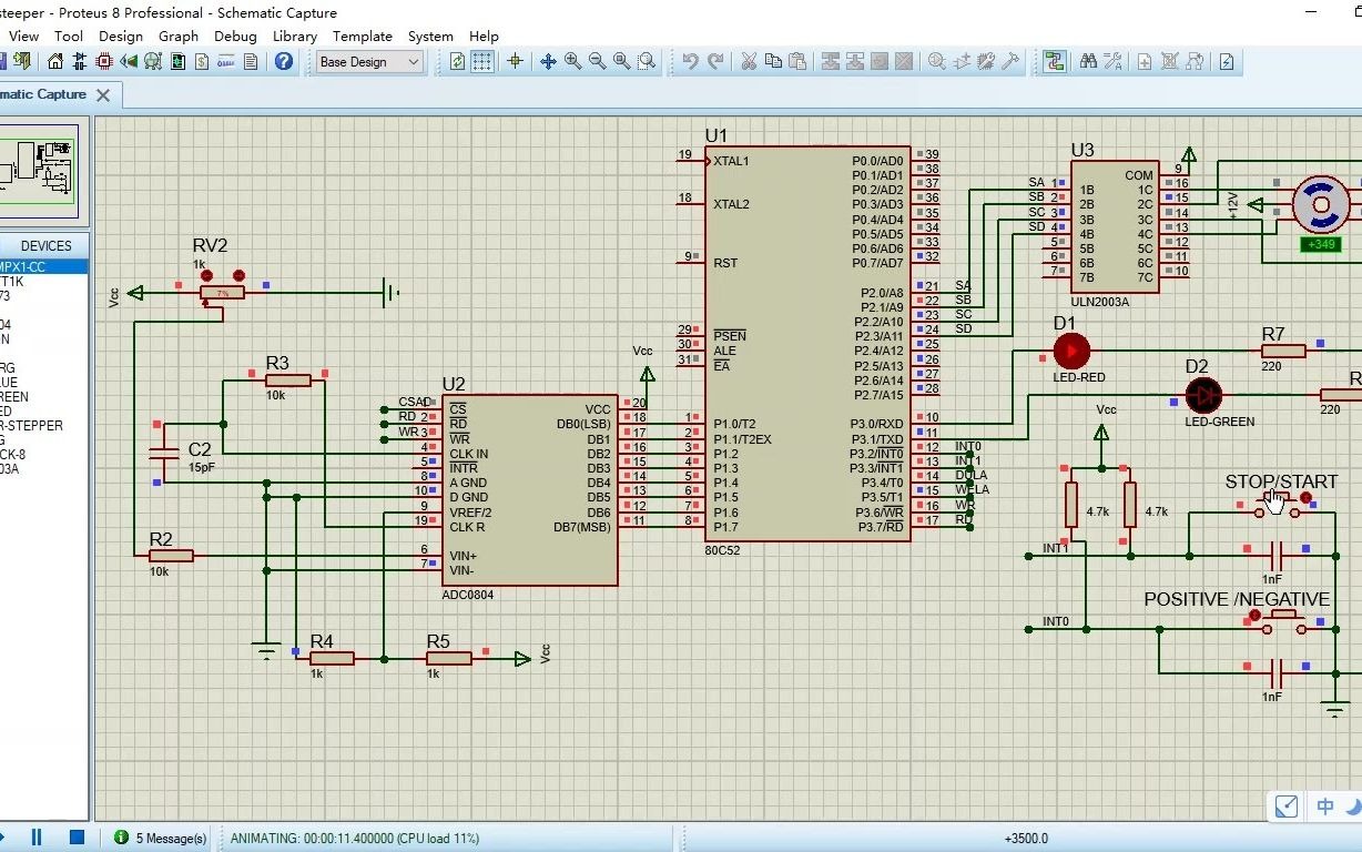 51单片机步进电机控制proteus仿真
