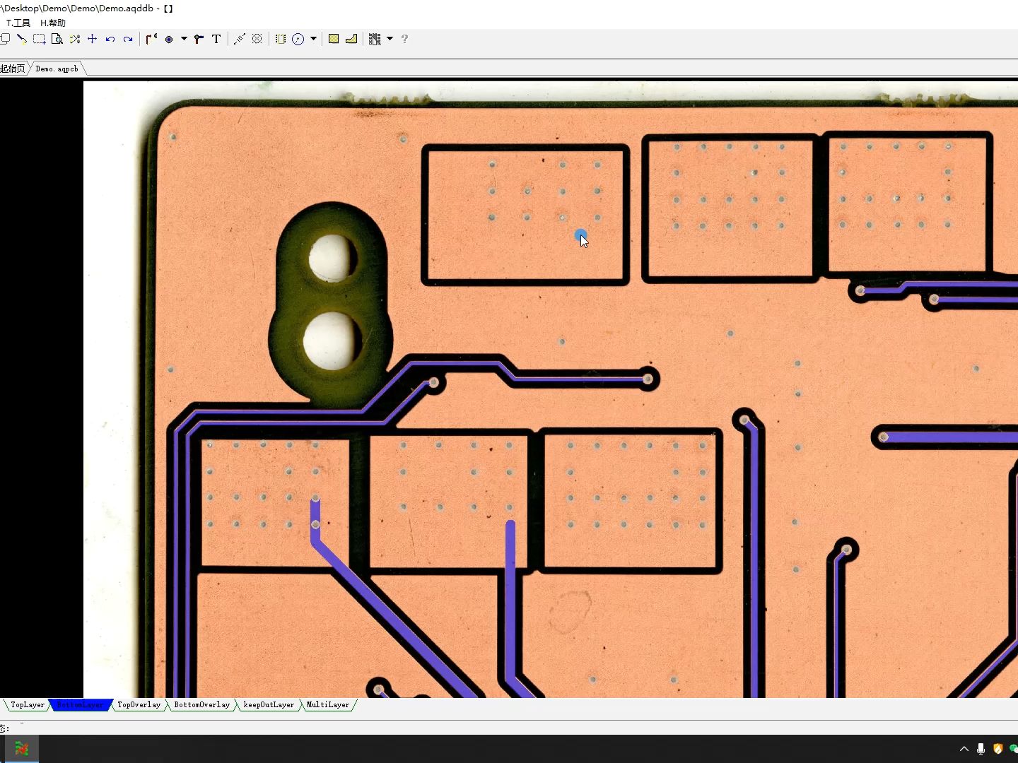 AQPCB抄板教程 -9-描绘底层线路
