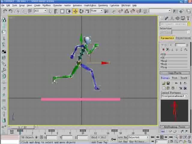 3DMAX游戏角色跑步动作制作
