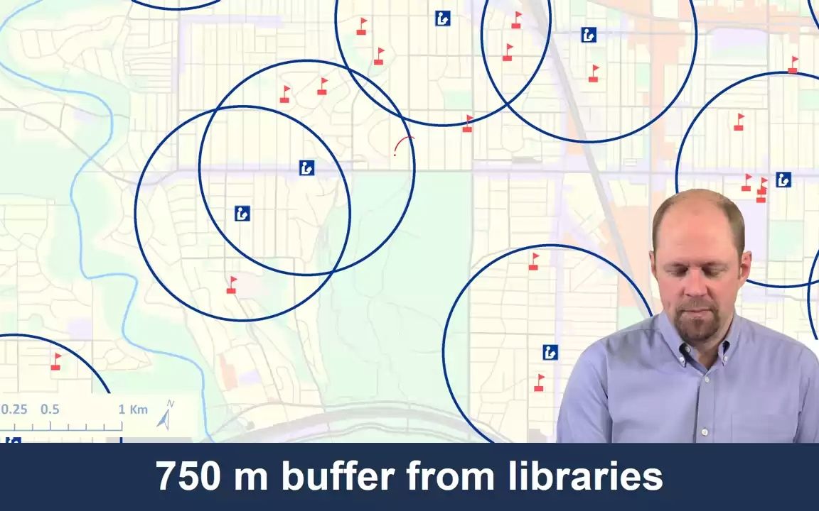 GIS 中的空间分析和卫星图像:矢量缓冲区