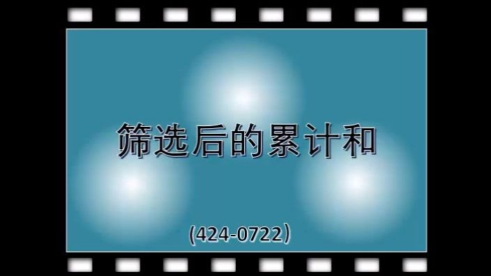 筛选后累计和#15秒学会一个新技能 #财会玩转excel