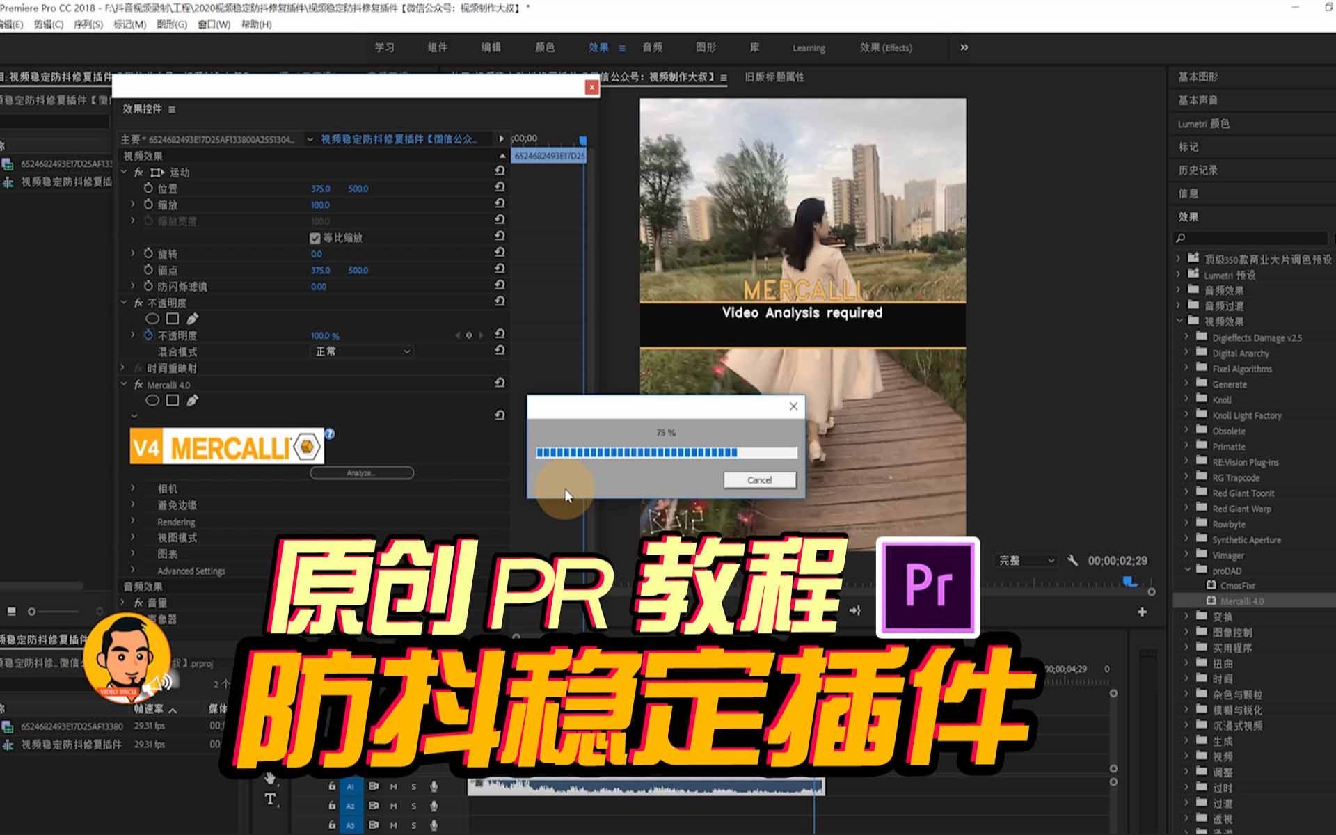 拍摄再也不怕手抖!AE+PR稳定防抖插件pro安装使用教程!