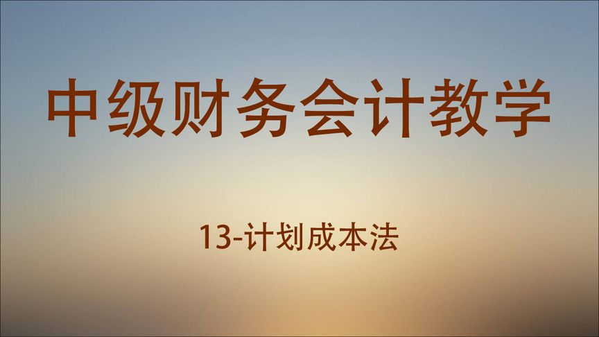 13-计划成本法