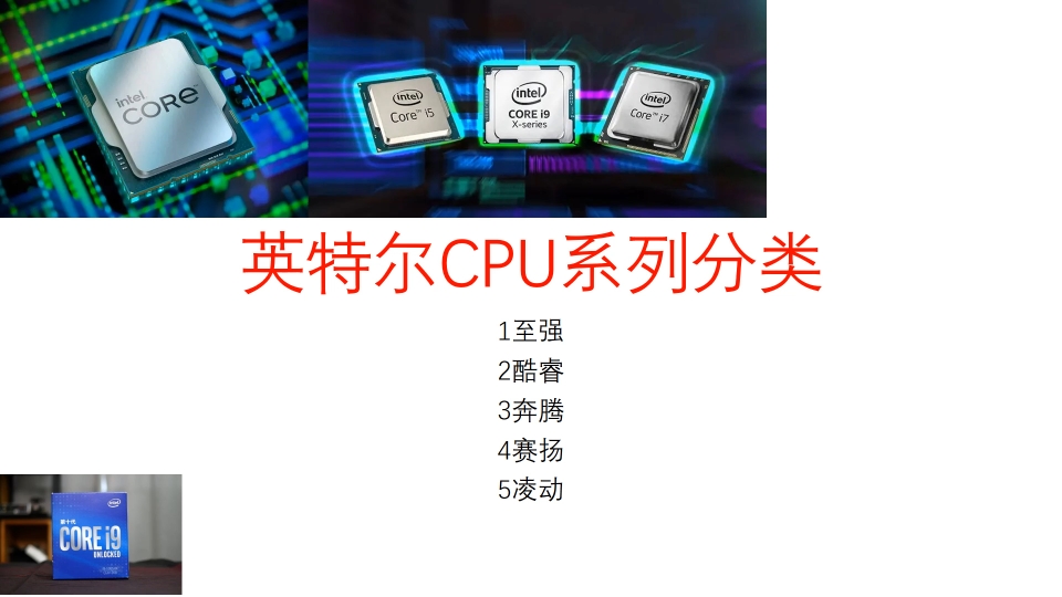 英特尔cpu系列分类