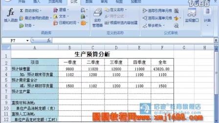Excel2007 财务管理12 日常业务预算