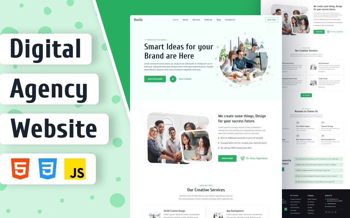 【代码】使用 HTML CSS JavaScript 的数字代理网站
