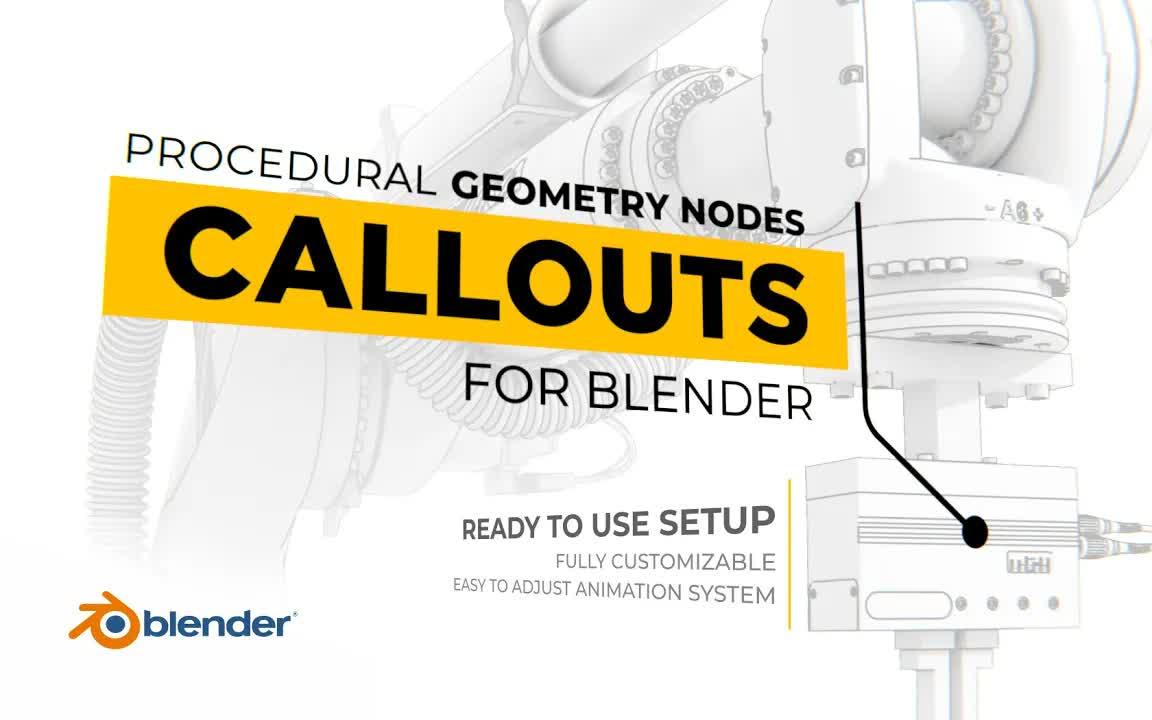 iBlender中文版插件 程序化标注提示广告动画 Callouts Blender教程