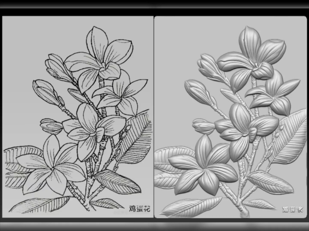 线稿转浮雕,sd灰度图,zb模型